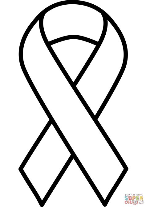 Hoja Para Colorear De Cinta Contra El Cáncer