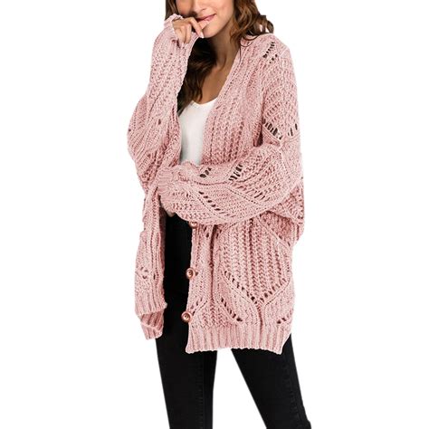 2018 Autumn Women Hollow Out Cardigans Sweaters Casual Loose Long