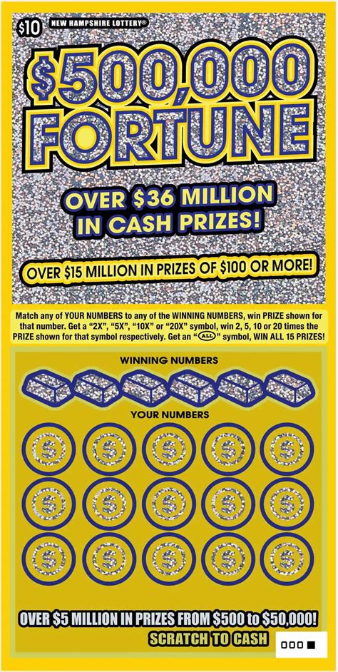 NH Scratch Ticket 500 000 Fortune Series III 1508 LottoEdge