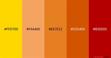 Neapolitan Color Palette And Colors Ffd700 F4a460 E67e22 D35400