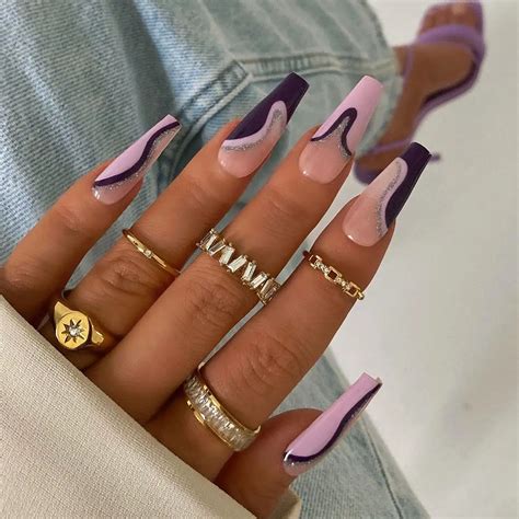 20 Captivating Ideas For Purple Coffin Nails For Your Next Manicure