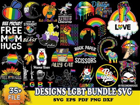 35 Designs Lgbt Bundle Svg Lgbt Svg Lgbt Quote Svg Instant Download
