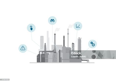 帶工業設施建築和煙囪的 2d 向量插圖範本向量圖形及更多信息圖形圖片 信息圖形 剪裁圖 化學品 Istock