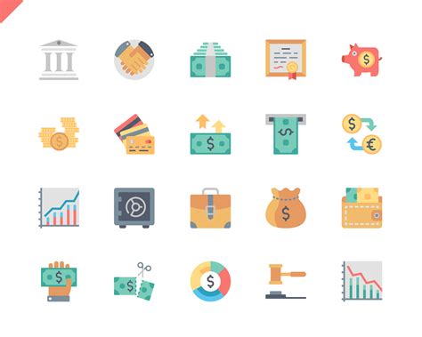 Simple Set Finance Flat Icons 257997 Vector Art At Vecteezy