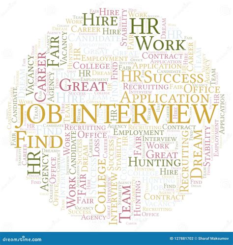 Job Interview Word Cloud Stock Illustration Illustration Of Work