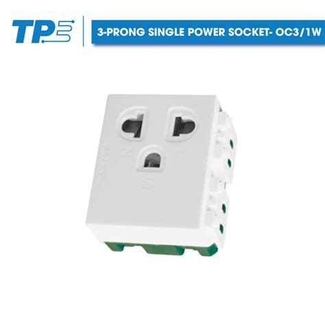 3 Prong Single Power Socket Tiến Phát Plastic