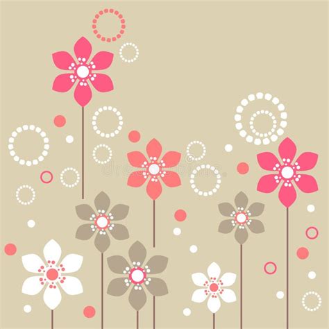 Fiori Stilizzati Illustrazione Vettoriale Illustrazione Di Pink