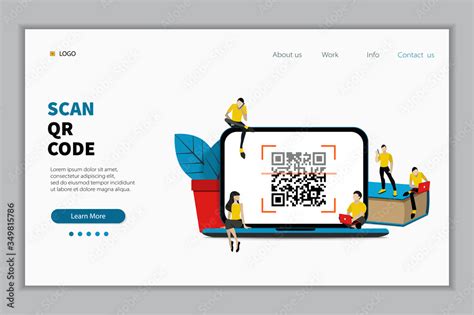 Stockvector Qr Code Scanning Vector Illustration Concept People Scan