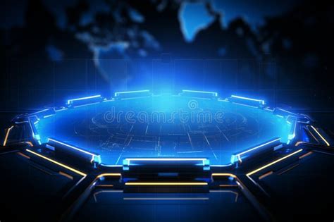 Blue Glow Abstract Futuristic Tech Backdrop With Captivating