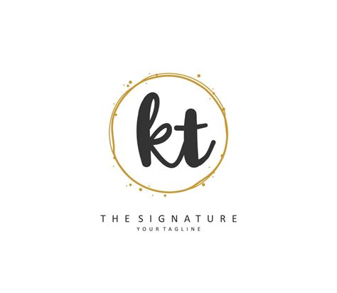 K T Kt Initial Letter Handwriting And Signature Logo A Concept Handwriting Initial Logo With