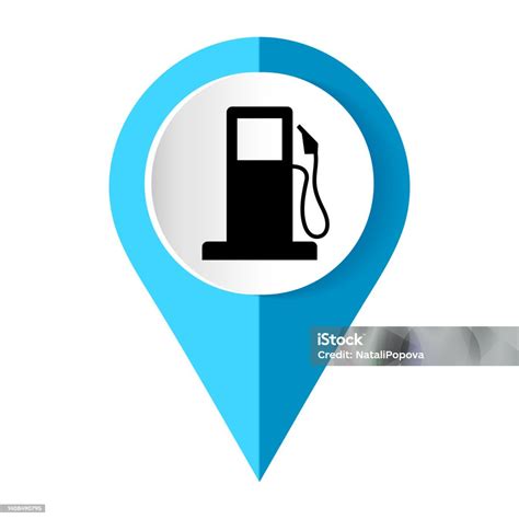 가스 주유소 핀 포인터 마커 아이콘 벡터 가솔린 리필 펌프지도 위치 기호 로케이터 기호 플랫 픽토그램 0명에 대한 스톡 벡터