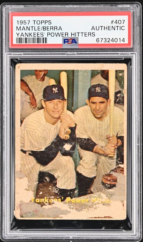 Topps Yankees Power Hitters Mickey Mantle Yogi Berra PSA Authentic HOF MySlabs