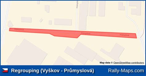 Regrouping Vyškov Průmyslová stage map Rally Vyškov Rally Maps