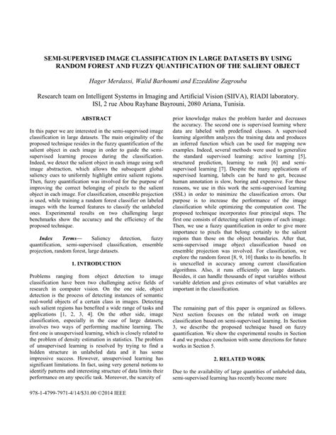 pdf semi supervised image classification in large datasets by using