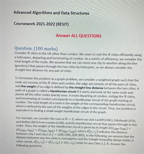 Solved Advanced Algorithms And Data Structures Coursework