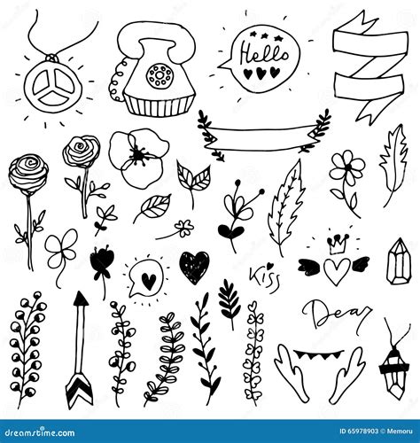 Set Of Doodle Design Elements Stock Vector Illustration Of Frame