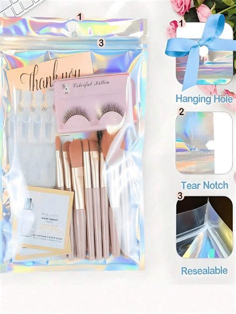 30101pc Self Sealing Opp Bags Pouches Laser Iridescent Zip Lock Bag Repeatable Packaging