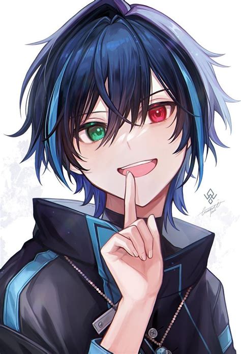 Anime Guy Blue Hair Anime Guys Mens Blue Hair Oc Template Anime
