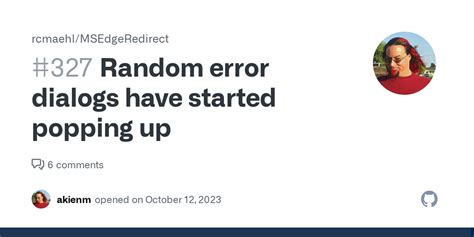 Random Error Dialogs Have Started Popping Up · Issue 327 · Rcmaehl