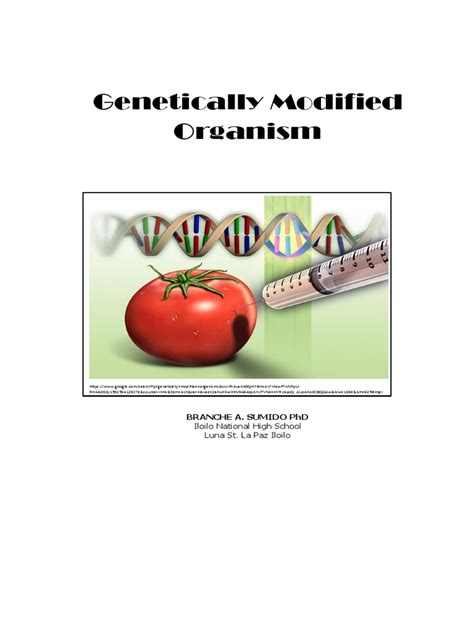 Biology Module 1 Lesson 2 Genetically Modified Organisms Pdf Genetically Modified Organism