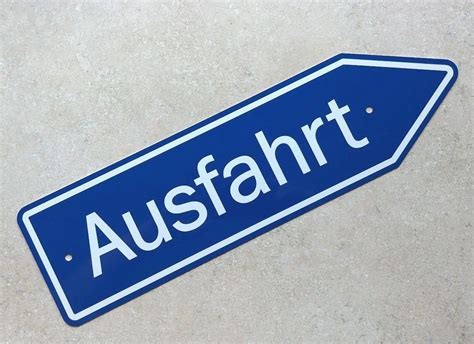 AUSFAHRT SIGN German Autobahn Exit Marker Aluminum FREE