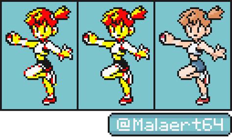 Pokemon Yellow Misty Sprite Recolour By Malaert64 On Deviantart
