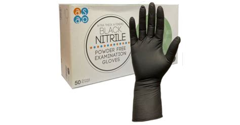 Asap X Tended Black Nitrile Disposable Powder Free Premium Work Gloves