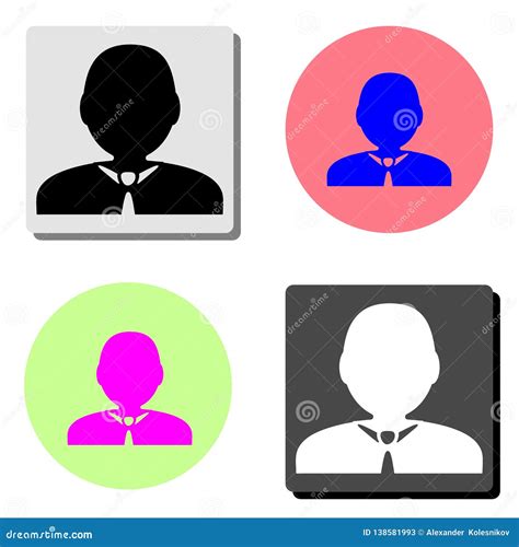 Default Avatar Profile Flat Vector Icon Stock Illustration