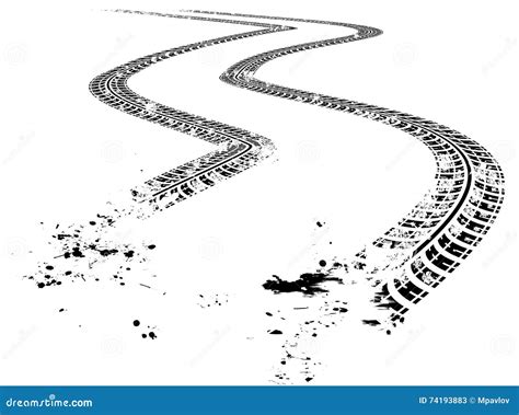 Tire Tracks Vector Stock Vector Illustration Of Dirt 74193883