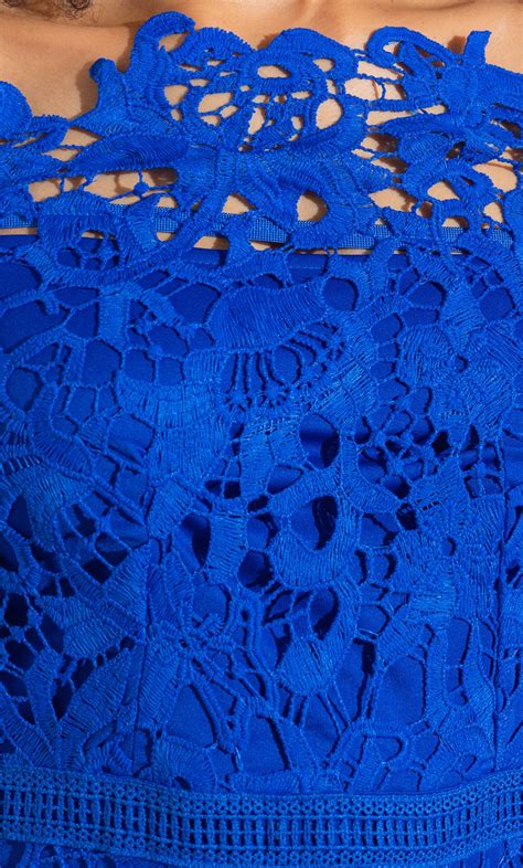 Bardot Lace Dress In Blue Klass