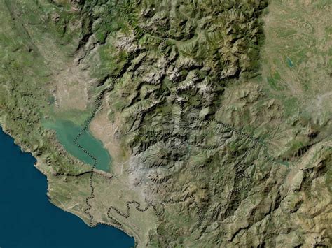 Shkoder Albania Low Res Satellite No Legend Stock Image Image Of