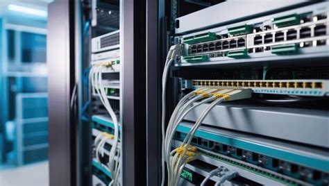 A Modern Data Center Showcasing Hightech Server Network Infrastructure Premium Ai Generated Image