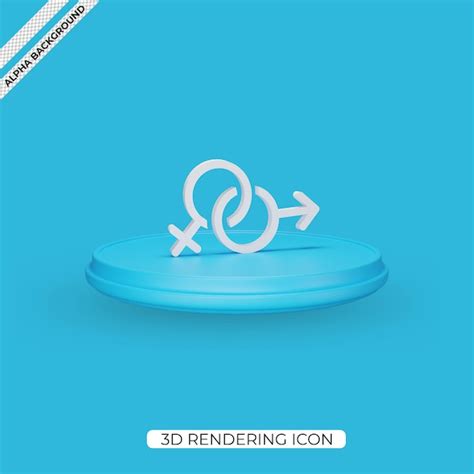 3d 성별 렌더링 아이콘 디자인 프리미엄 Psd 파일