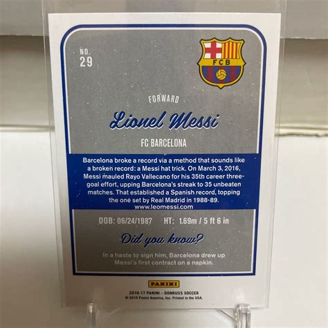 Yahooオークション 2016 17 Panini Donruss Lionel Messi Gold リオ