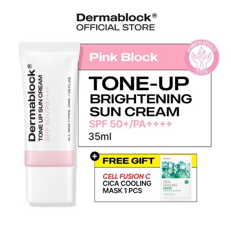 Jual Dermablock Tone Up Sun Cream Spf50 Pa 35ml Hybrid Sunscreen