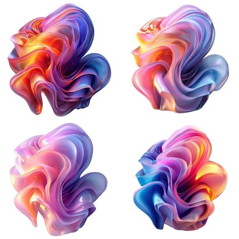 Premium Psd Holographic 3d Shapes