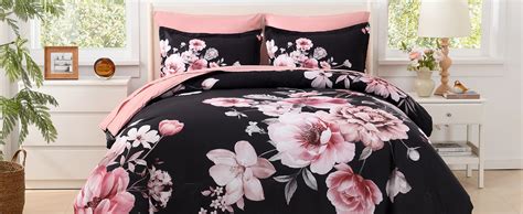 Lldsyw 7 Piece Bed In A Bag Queen Floral Comforter Set
