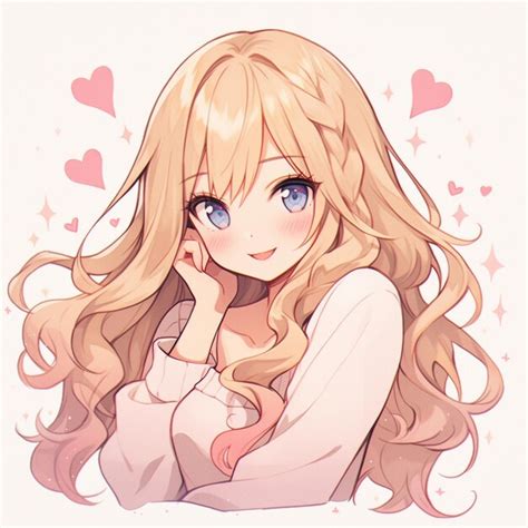 Premium Photo Anime Girl With Long Blonde Hair And Blue Eyes Posing