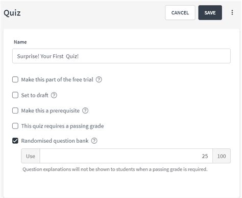 Randomized Question Bank For Quizzes Thinkific
