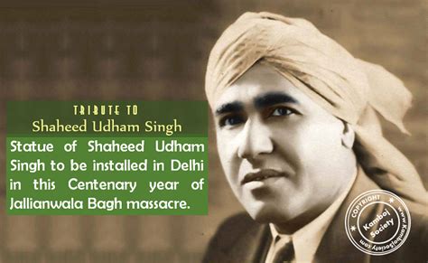 Statue Of Shaheed Udham Singh To Be Installed In Delhi Kamboj Society