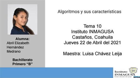 Algoritmos y sus características by Abril Hernandez Issuu