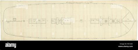 English Brunswick 1790 Plan Showing The Gun Deck Lower Deck