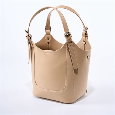 Womens Apricot Leather Minimalist Bucket Crossbody Tote Bags Baginning