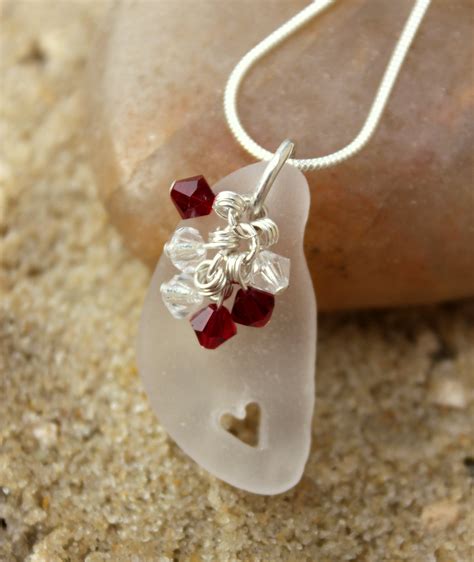 Scottish Sea Glass Jewellery White Sea Glass Pendant With Scottish