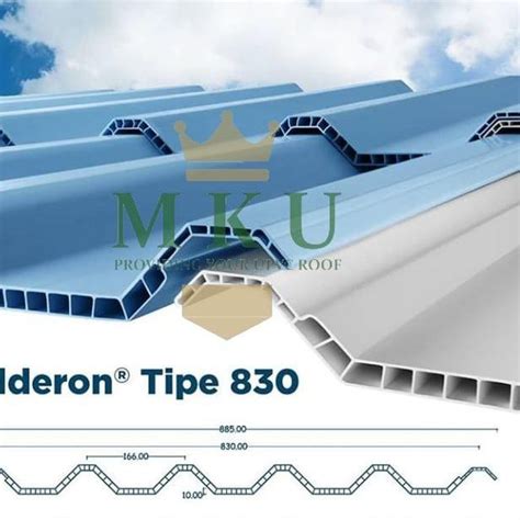 Jual Atap Upvc Alderon 830 10 Mm Warna Biru Dan Putih 1 2 Meter