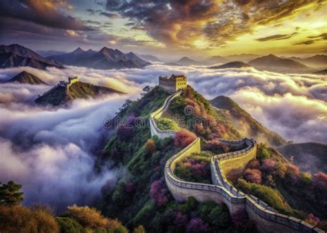 A Surreal Aerial Vision Of Chinas Great Wall A Dreamlike Journey