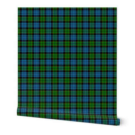 Small Scottish Clan Fletcher Tartan Wallpaper Spoonflower