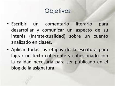 PPT Comentario De Textos Literarios En Etapas De Escritura PowerPoint