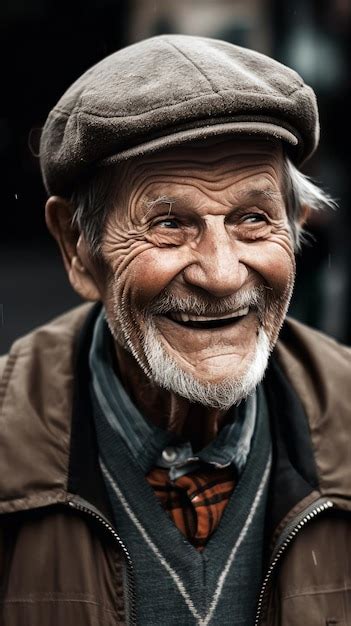 Premium Ai Image Happy Old Man