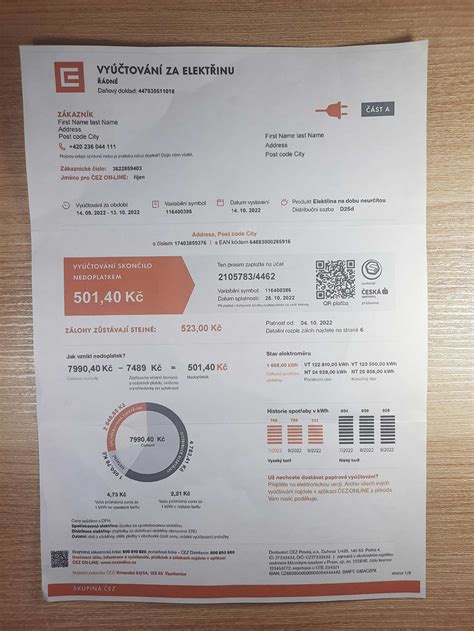 Czech Republic Fake Utility Bill Template